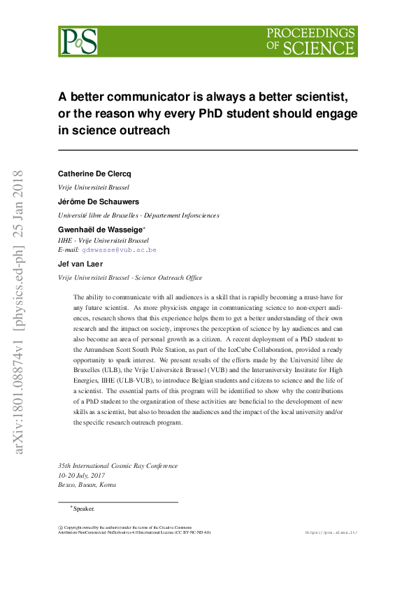 (PDF) A better communicator is always a better scientist, or the reason ...