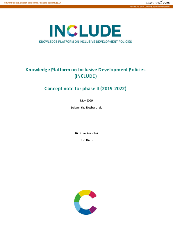 (PDF) Knowledge Platform on Inclusive Development Policies (INCLUDE ...