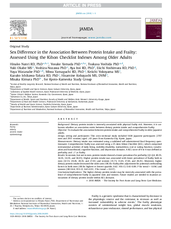 (PDF) Sex Difference in the Association Between Protein Intake and ...