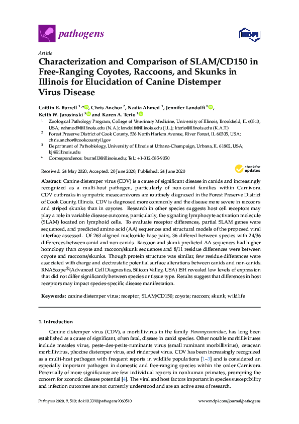 (PDF) Characterization and Comparison of SLAM/CD150 in Free-Ranging ...