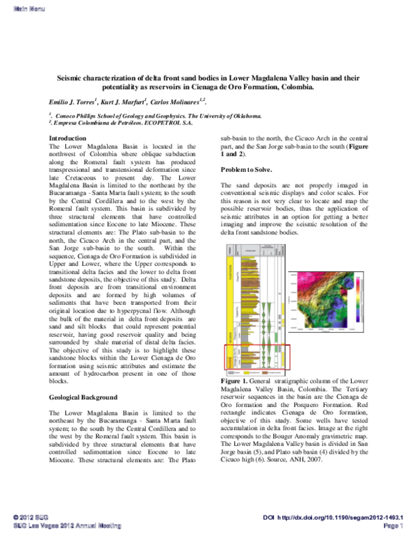 (PDF) Seismic characterization of delta front sand bodies in Lower ...