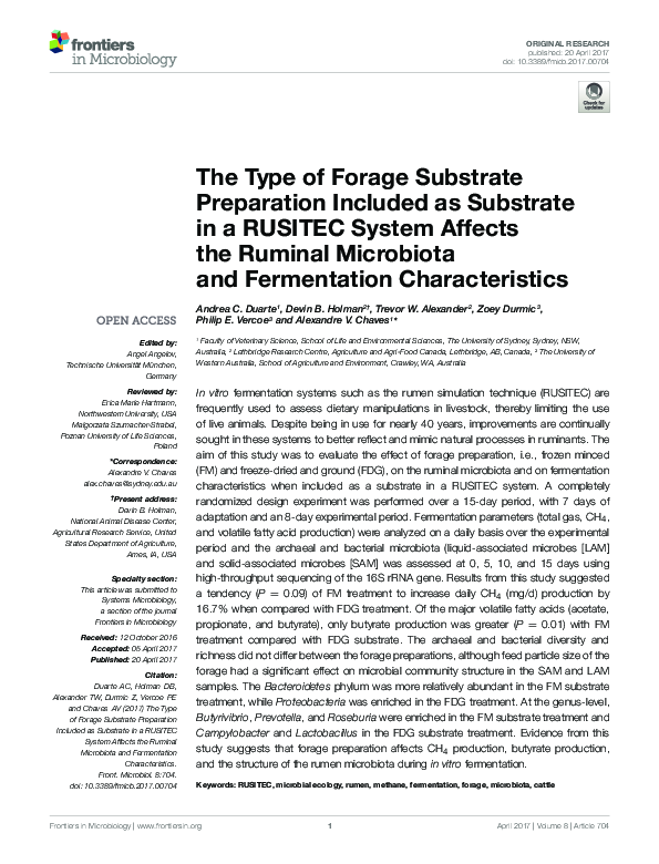 (PDF) The Type of Forage Substrate Preparation Included as Substrate in ...