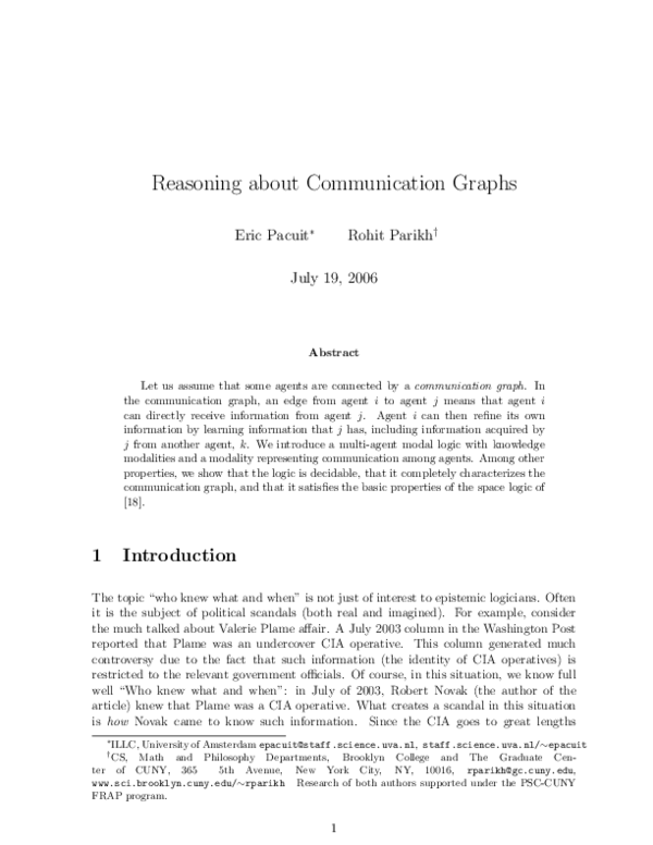 (PDF) Reasoning About Communication Graphs