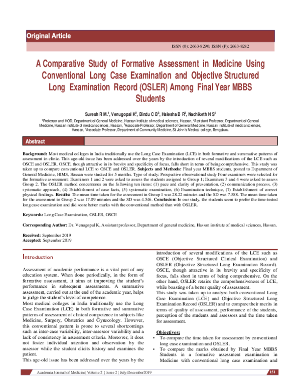 (PDF) A Comparative Study of Formative Assessment in Medicine Using ...