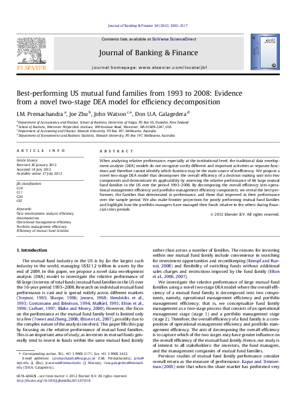 (PDF) Best-performing US mutual fund families from 1993 to 2008 ...
