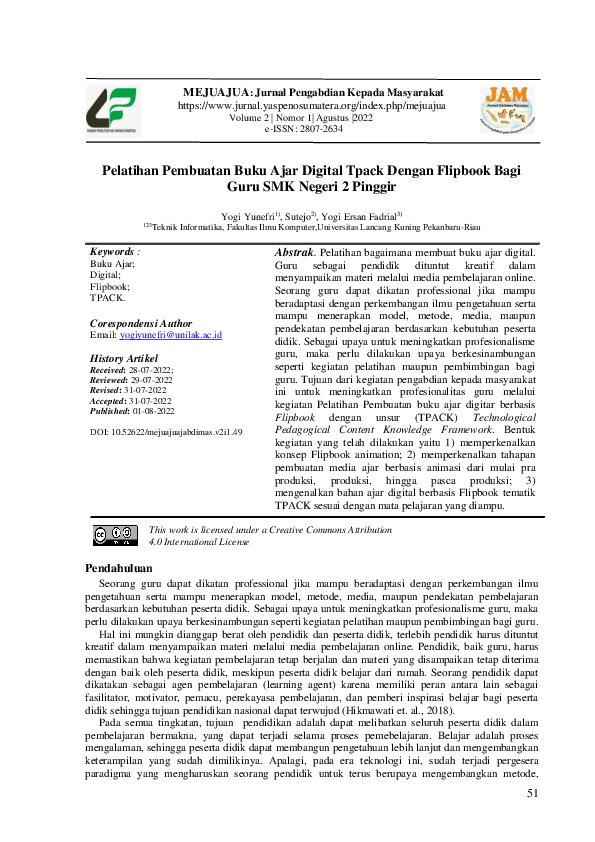 (PDF) Pelatihan Pembuatan Buku Ajar Digital TPACK Dengan Flipbook Bagi ...