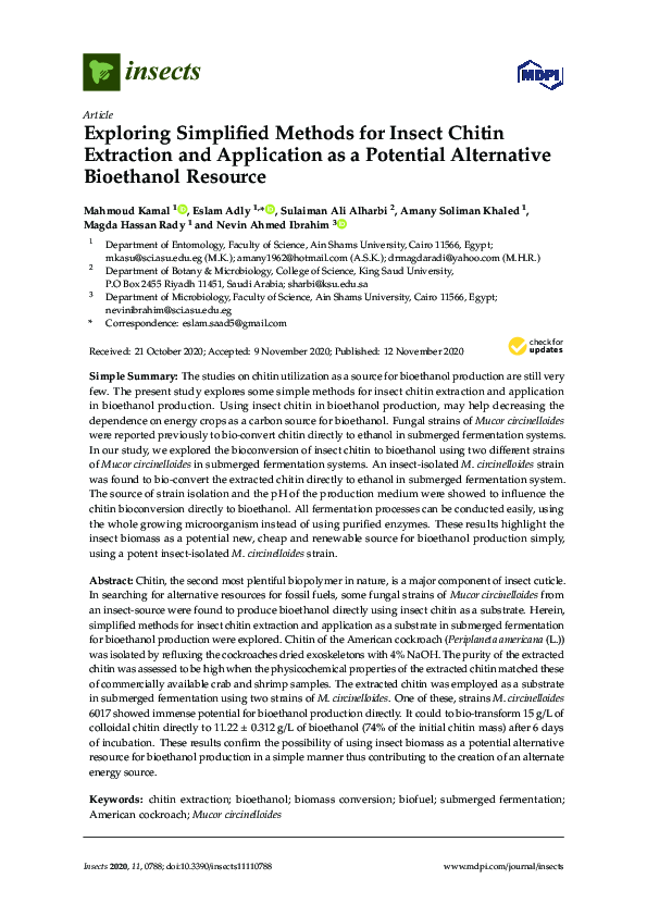 (PDF) Exploring Simplified Methods for Insect Chitin Extraction and ...