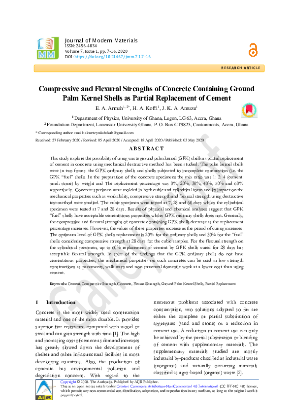 (PDF) Compressive and Flexural Strengths of Concrete Containing Ground ...