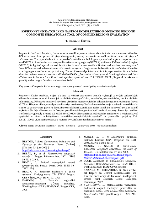 (PDF) Composite indicator as tool of complex regions evaluation