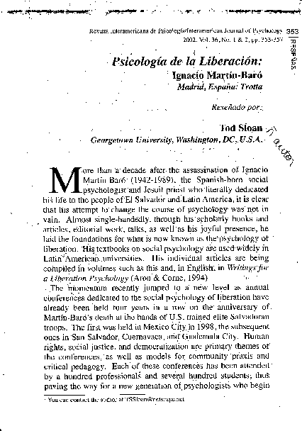 (PDF) Psicologia de la Liberacion: Ignacio Martin-Baro