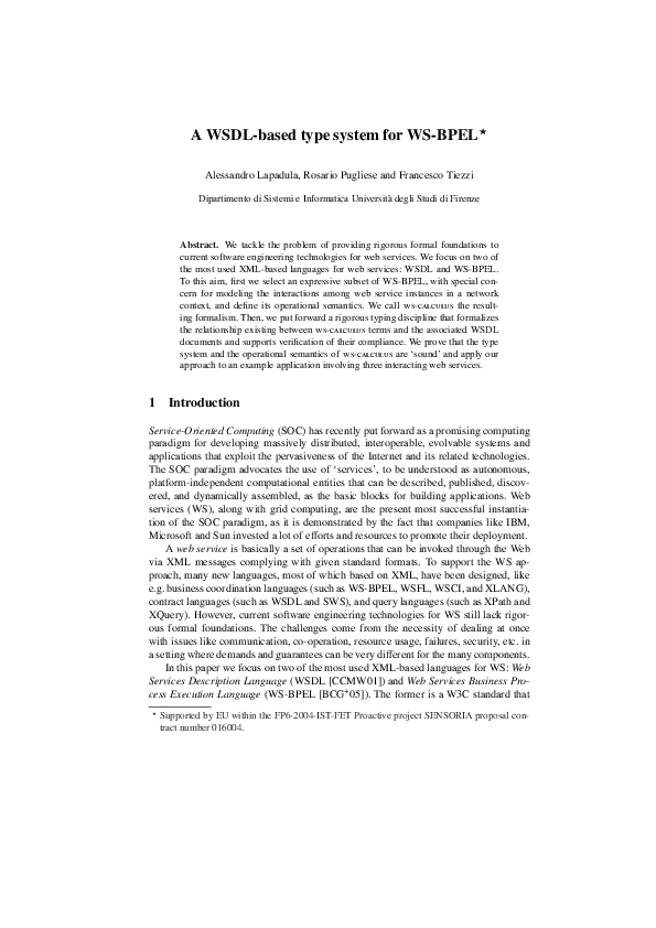(PDF) A WSDL-Based Type System for WS-BPEL