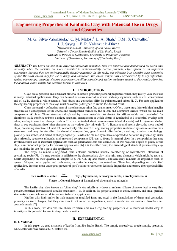 (PDF) Engineering Properties of Kaolinitic Clay with Potencial Use in ...