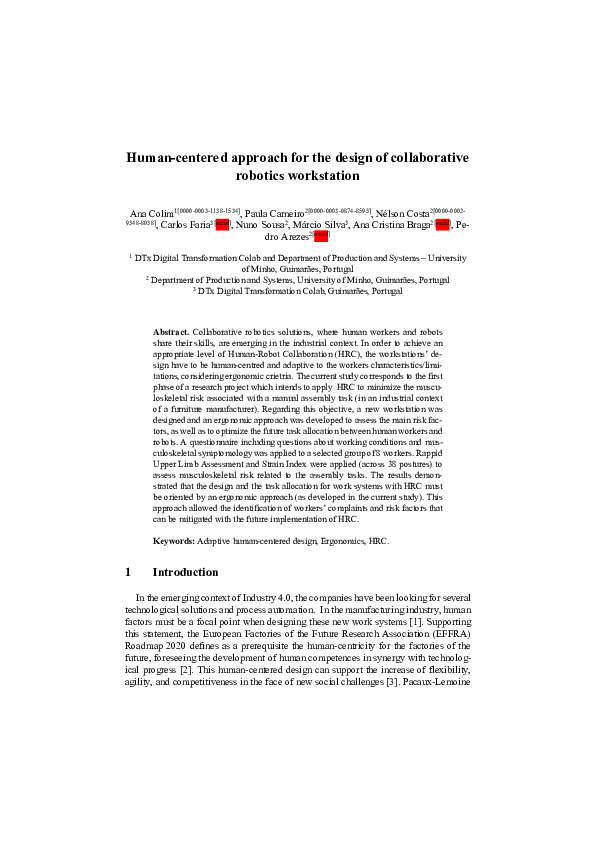 Pdf Human Centered Approach For The Design Of A Collaborative