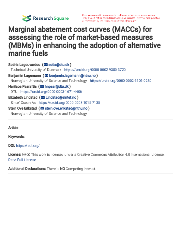 (PDF) Marginal abatement cost curves (MACCs) for assessing the role of ...