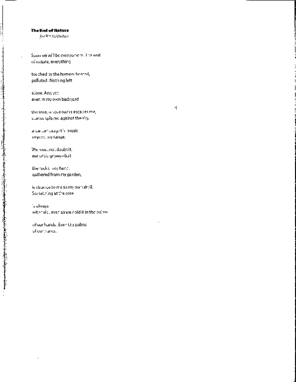 (PDF) The End of Nature (for Bill McKibben)