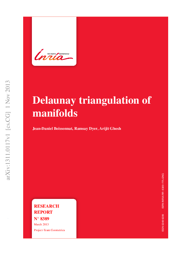 (PDF) Delaunay Triangulation of Manifolds
