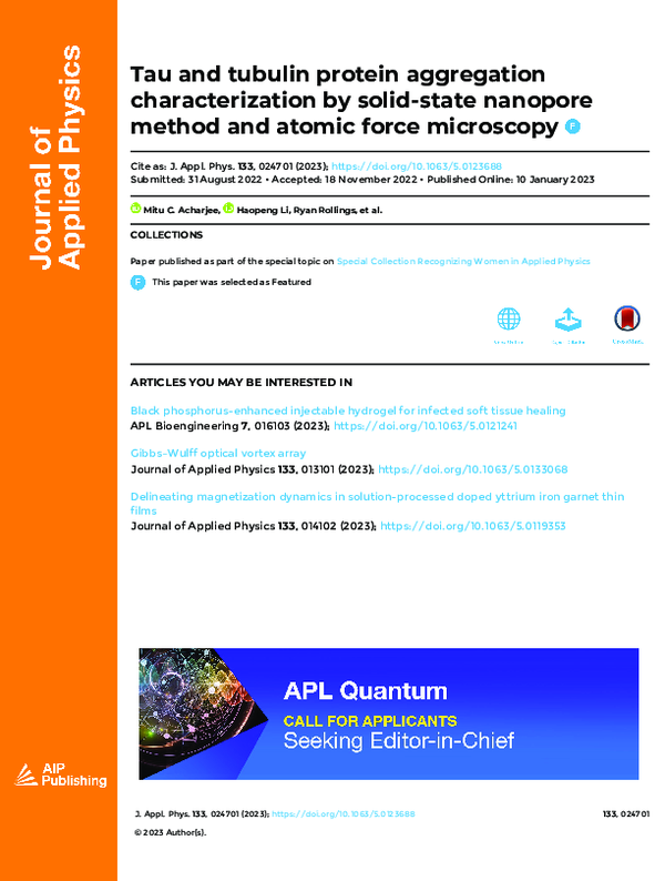 (PDF) Tau and tubulin protein aggregation characterization by solid ...