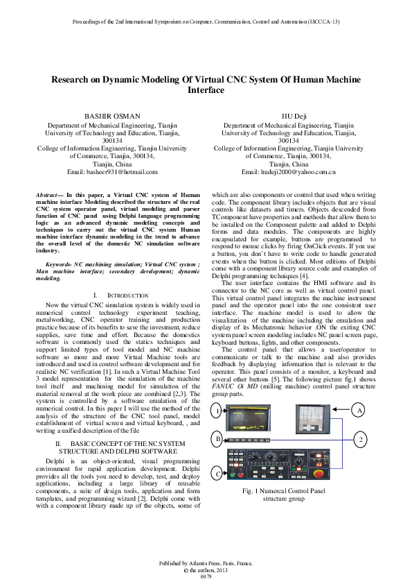 (PDF) Research on Dynamic Modeling of Virtual CNC System of Human Machine Interface | osman ...