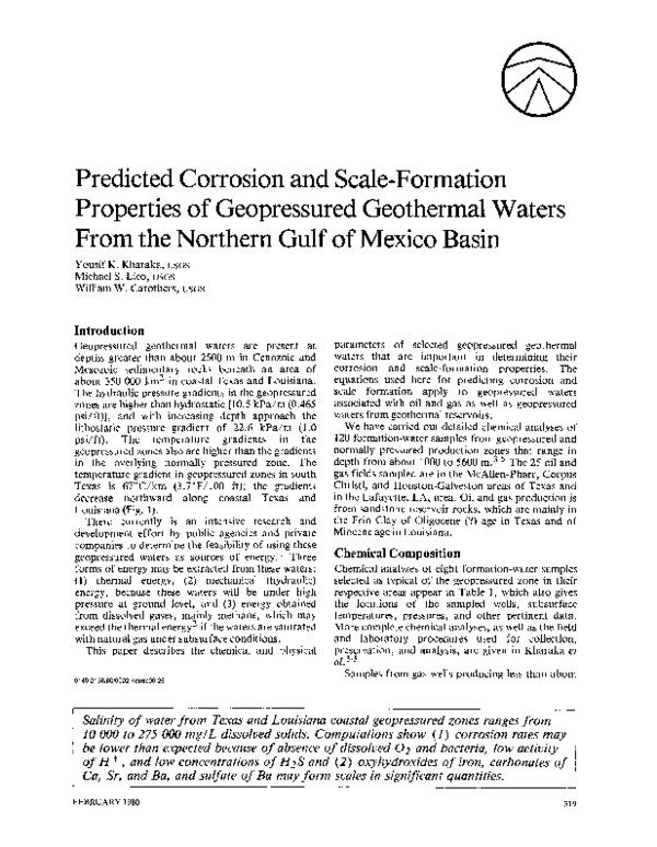 (PDF) Predicted Corrosion and Scale-Formation Properties of ...
