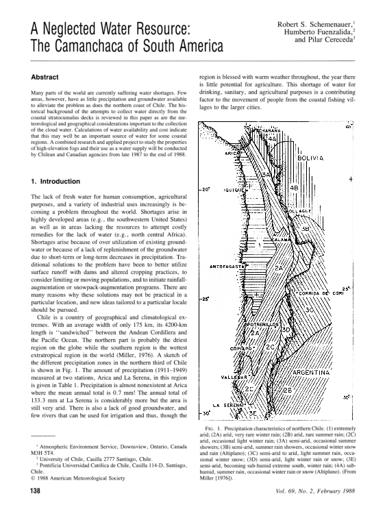 (PDF) A Neglected Water Resource: The Camanchaca of South America