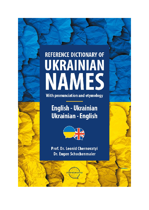 (PDF) REFERENCE DICTIONARY OF UKRAINIAN NAMES