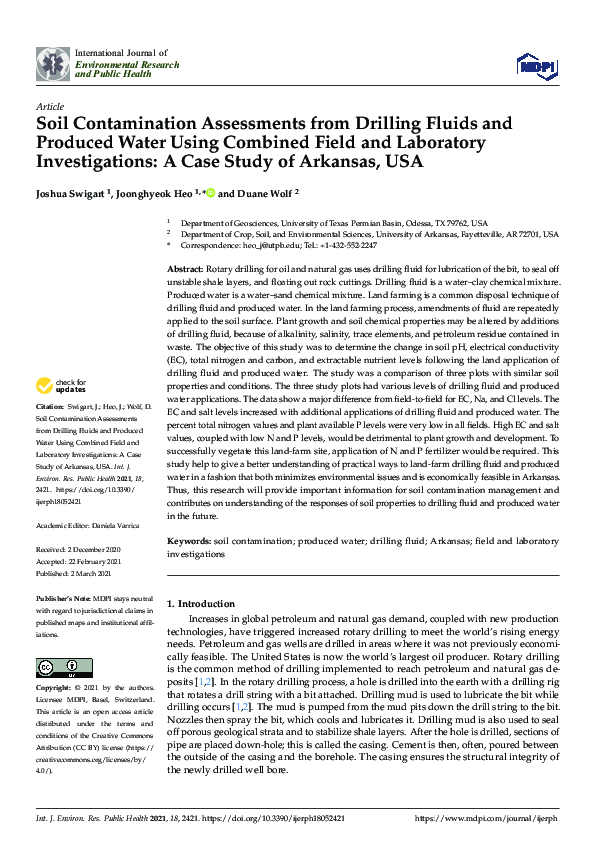 (PDF) Soil Contamination Assessments from Drilling Fluids and Produced ...
