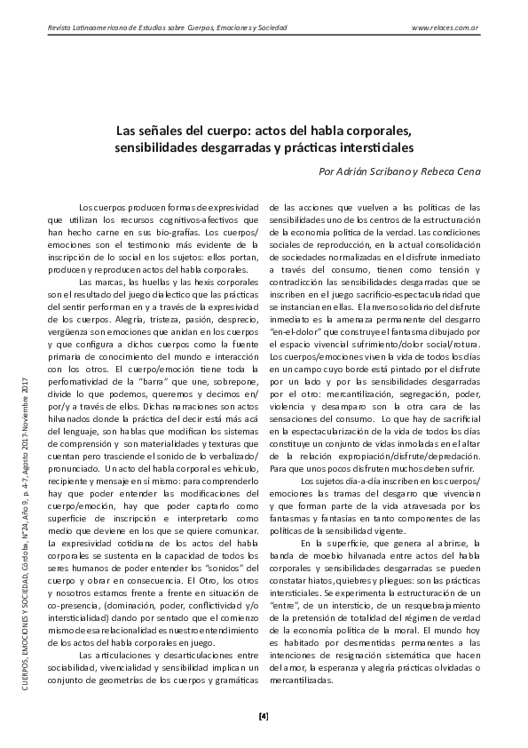 (PDF) Las señales del cuerpo: actos del habla corporales ...