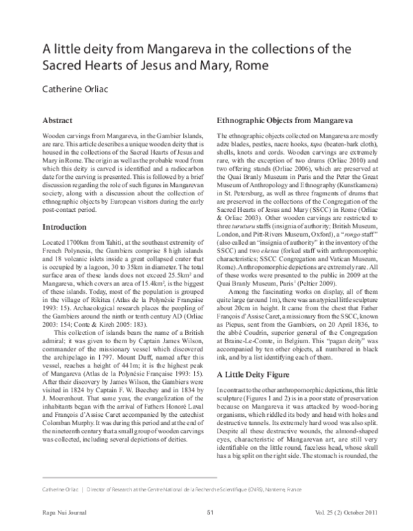 (PDF) A little deity from Mangareva in the collections of the Sacred ...