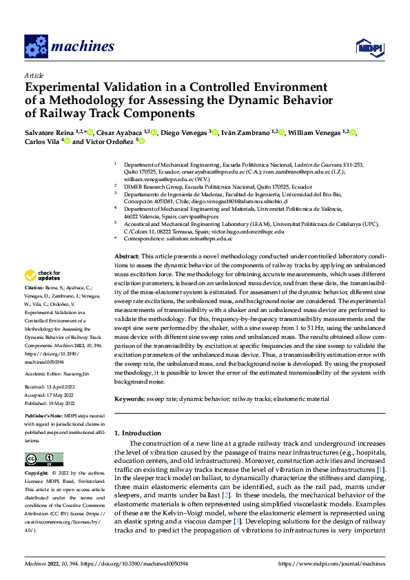 Pdf Experimental Validation In A Controlled Environment Of A Methodology For Assessing The