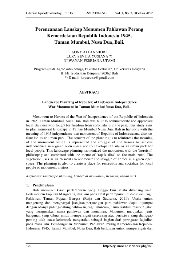 (PDF) Perencanaan Lanskap Monumen Pahlawan Perang Kemerdekaan Republik ...