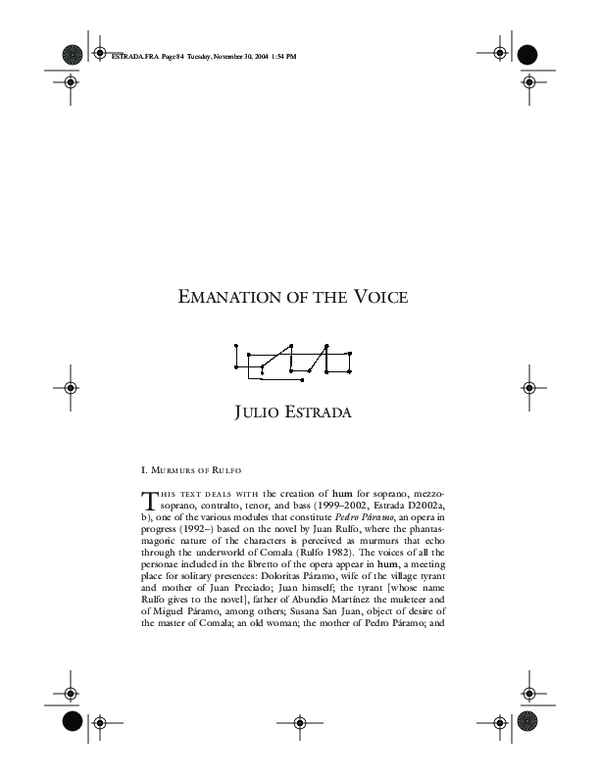 (PDF) EMANATION OF THE VOICE JULIO ESTRADA