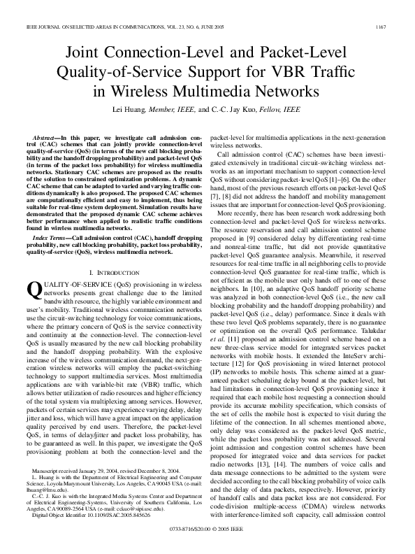 (PDF) Joint connection-level and packet-level quality-of-service support for VBR traffic in ...