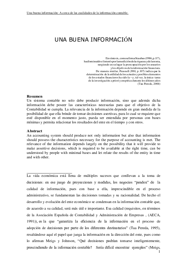 (PDF) Una Buena Informacion: Sobre las cualidades de la información ...