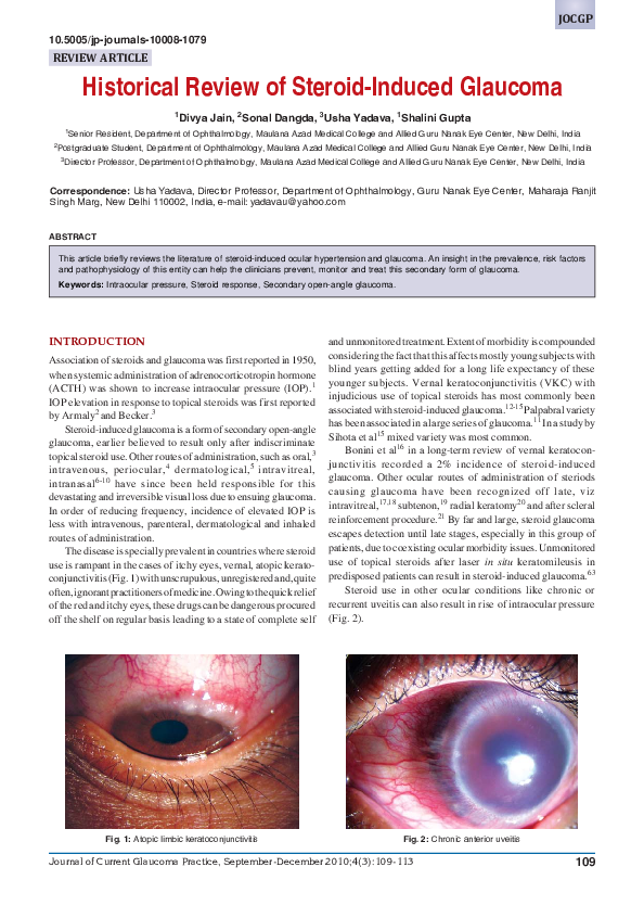 (PDF) Historical Review of Steroid-Induced Glaucoma