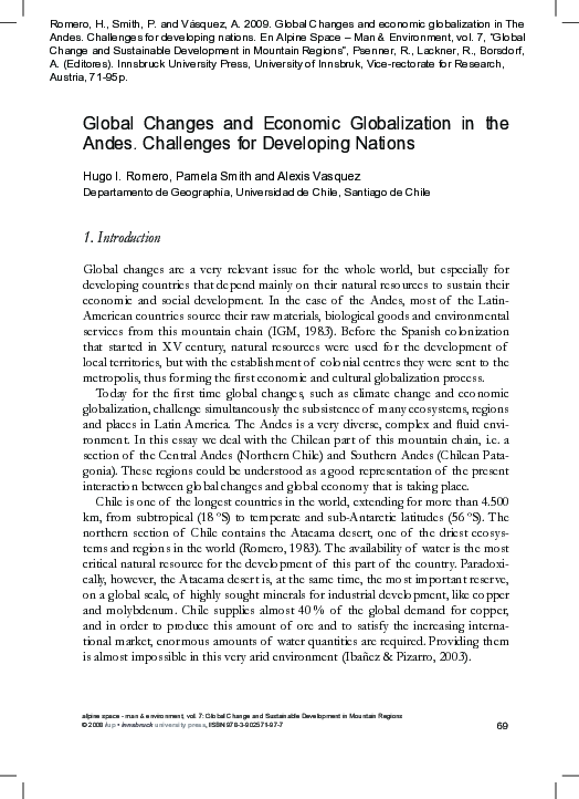 (PDF) Global changes and economic globalization in the Andes ...