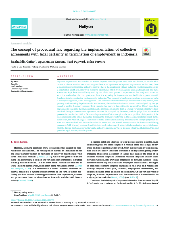 (PDF) The concept of procedural law regarding the implementation of ...