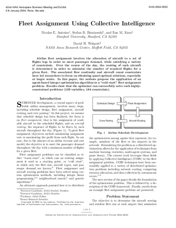 (PDF) Fleet Assignment Using Collective Intelligence