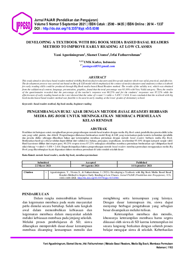 (PDF) Developing a Textbook with Big Book Media Based Basal Readers ...