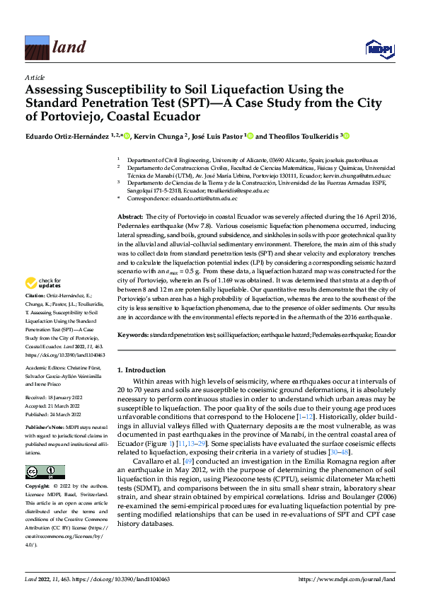 (PDF) Assessing Susceptibility to Soil Liquefaction Using the Standard ...
