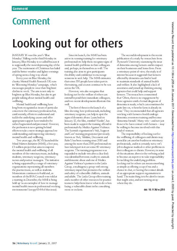 (PDF) Looking out for others