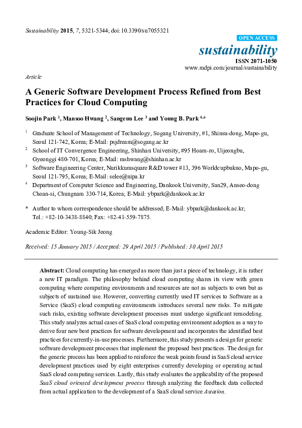 (PDF) A Generic Software Development Process Refined from Best ...