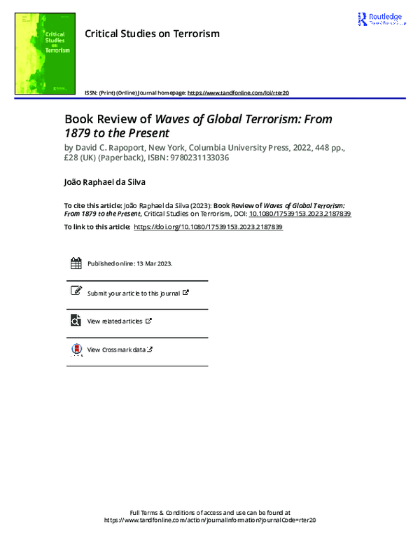 (PDF) Book Review of Waves of Global Terrorism From 1879 to the Present
