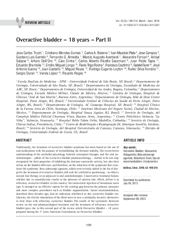 (PDF) Overactive bladder - 18 years - Part II