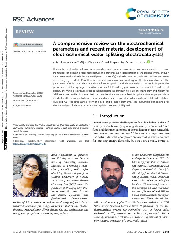(PDF) A comprehensive review on the electrochemical parameters and ...