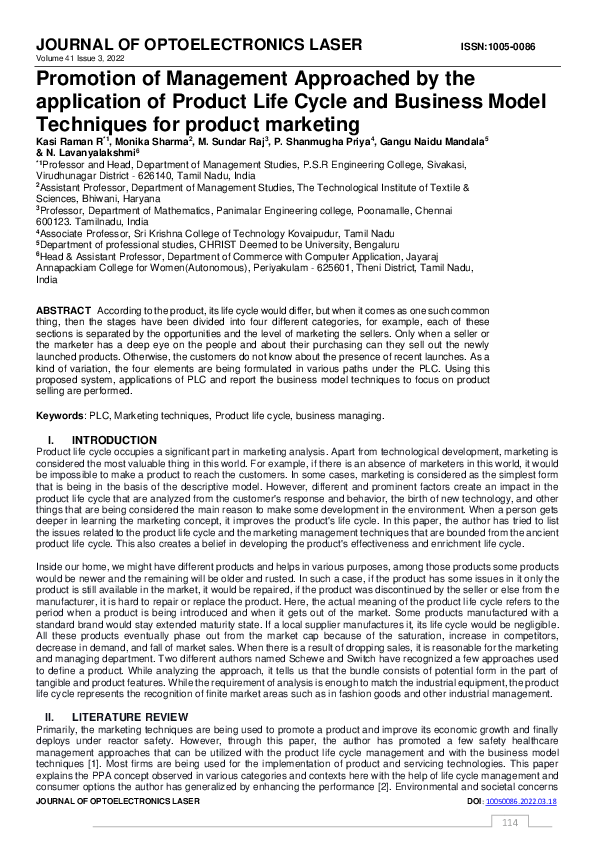 (PDF) Promotion of Management Approached by the application of Product ...