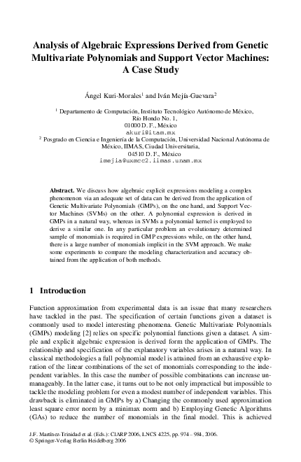 (PDF) Analysis of Algebraic Expressions Derived from Genetic Multivariate Polynomials and ...