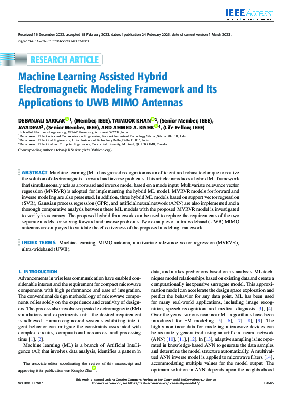 (PDF) Machine Learning Assisted Hybrid Electromagnetic Modeling Framework and Its Applications ...