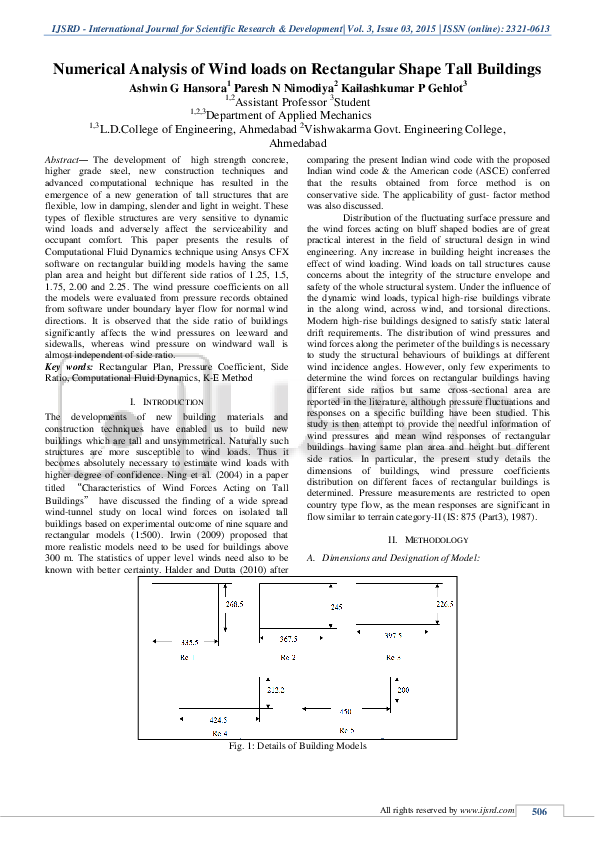 (PDF) Numerical Analysis of Wind loads on Rectangular Shape Tall Buildings