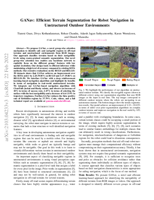 (PDF) GA-Nav: Efficient Terrain Segmentation for Robot Navigation in ...