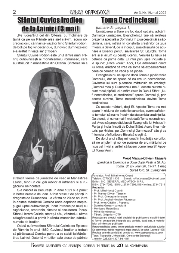 (PDF) Sfântul Cuvios Irodion de la Lainici